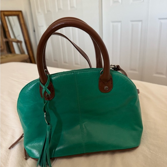 Tignanello | Bags | Tignanello Green And Brown Leather Dome Satchel ...